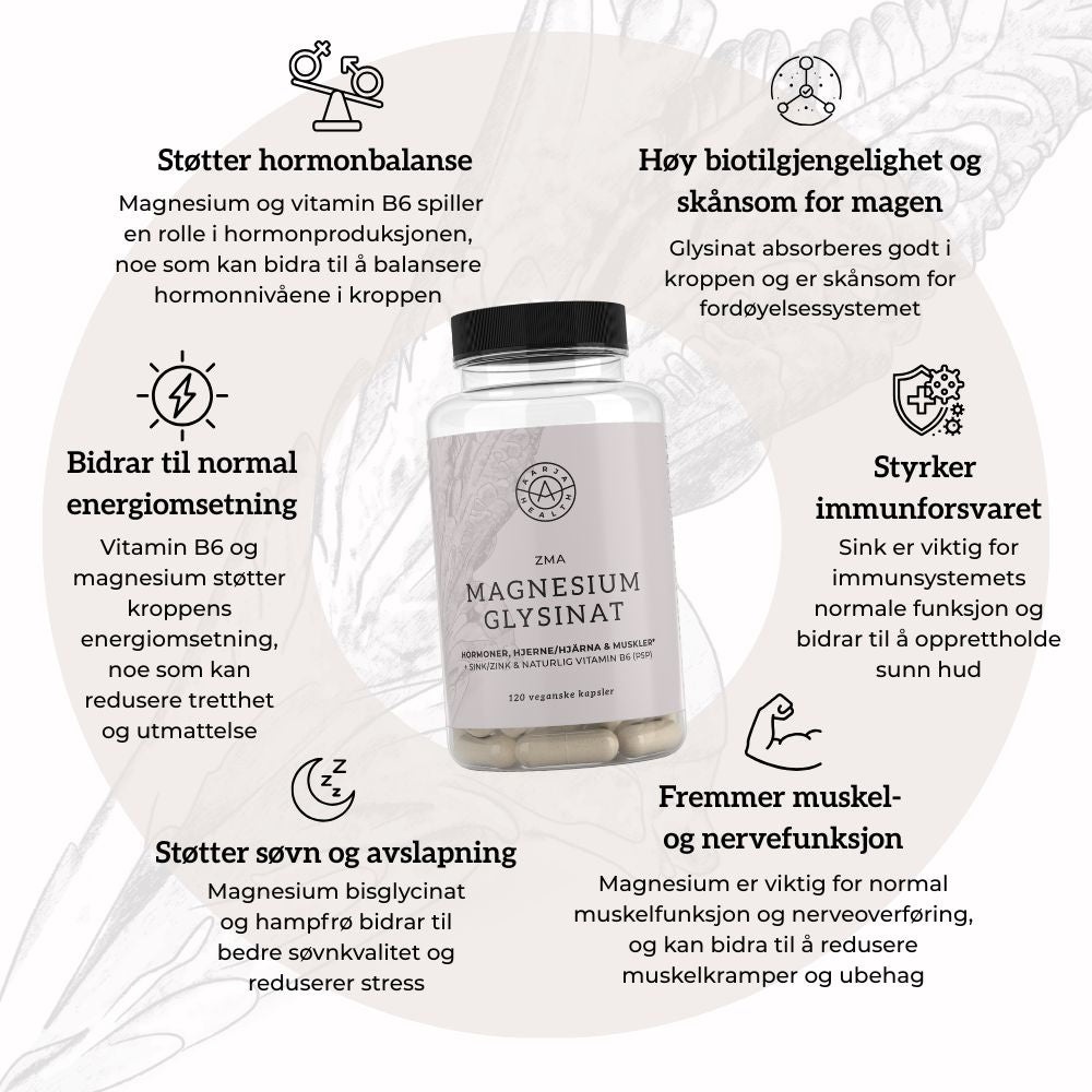 ZMA - Magnesium glysinat | Aarja Health Norge